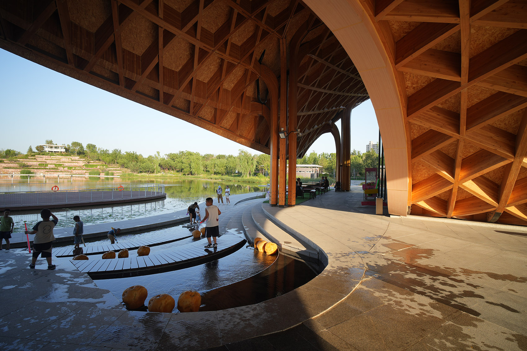 Lakeside Restaurant at Silk Road Friendship Park in Dingzhou by SUP ...