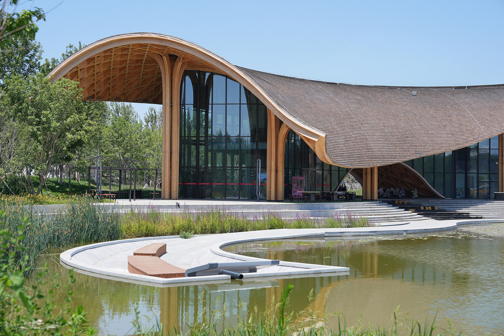 Lakeside Restaurant at Silk Road Friendship Park in Dingzhou by SUP ...