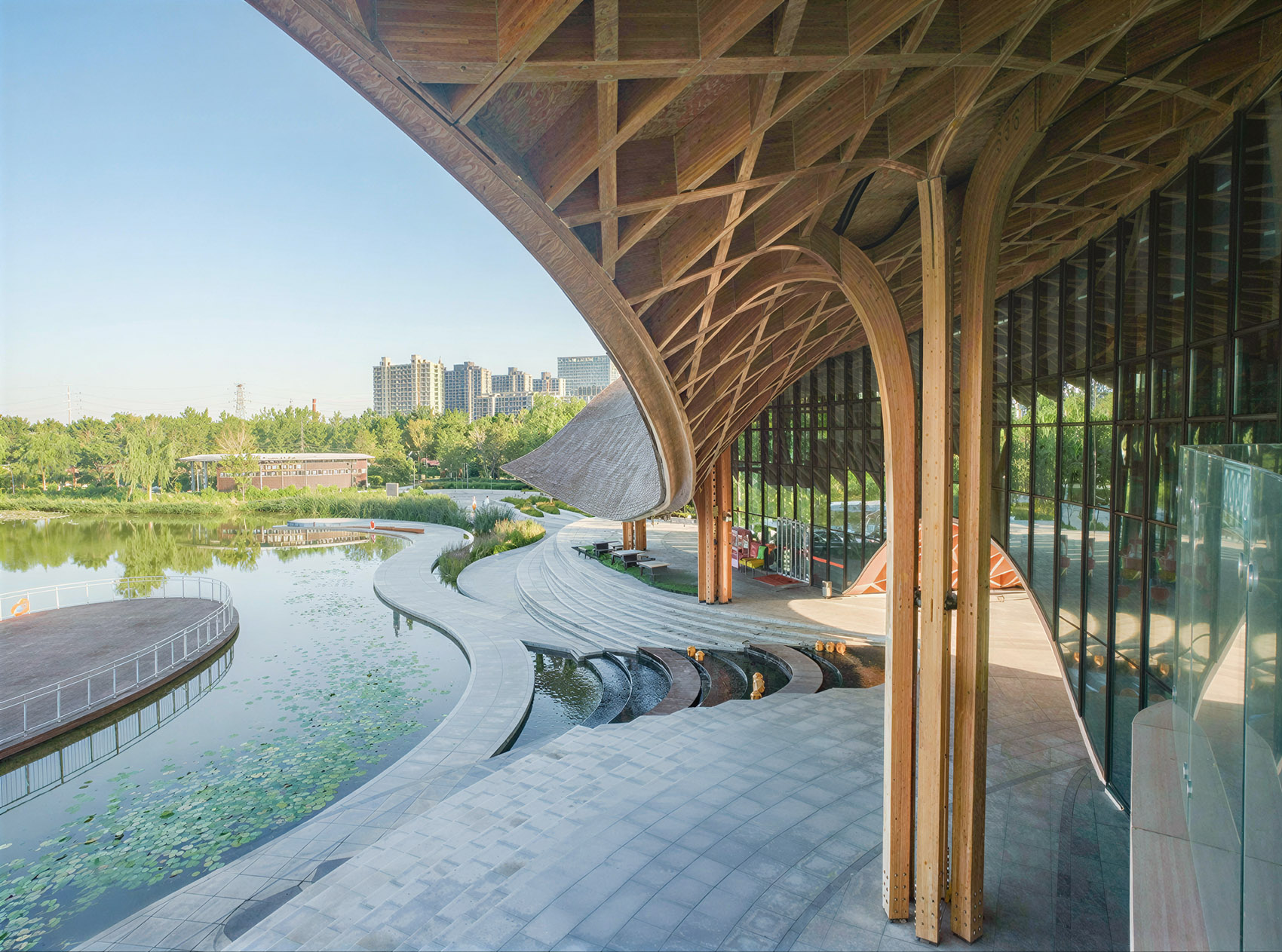 Lakeside Restaurant at Silk Road Friendship Park in Dingzhou by SUP ...