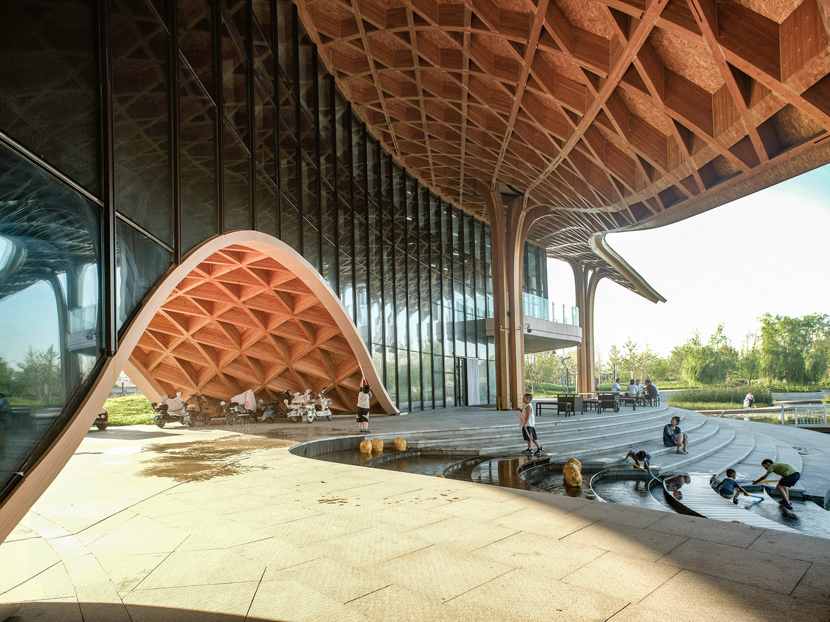 Lakeside Restaurant at Silk Road Friendship Park in Dingzhou by SUP ...