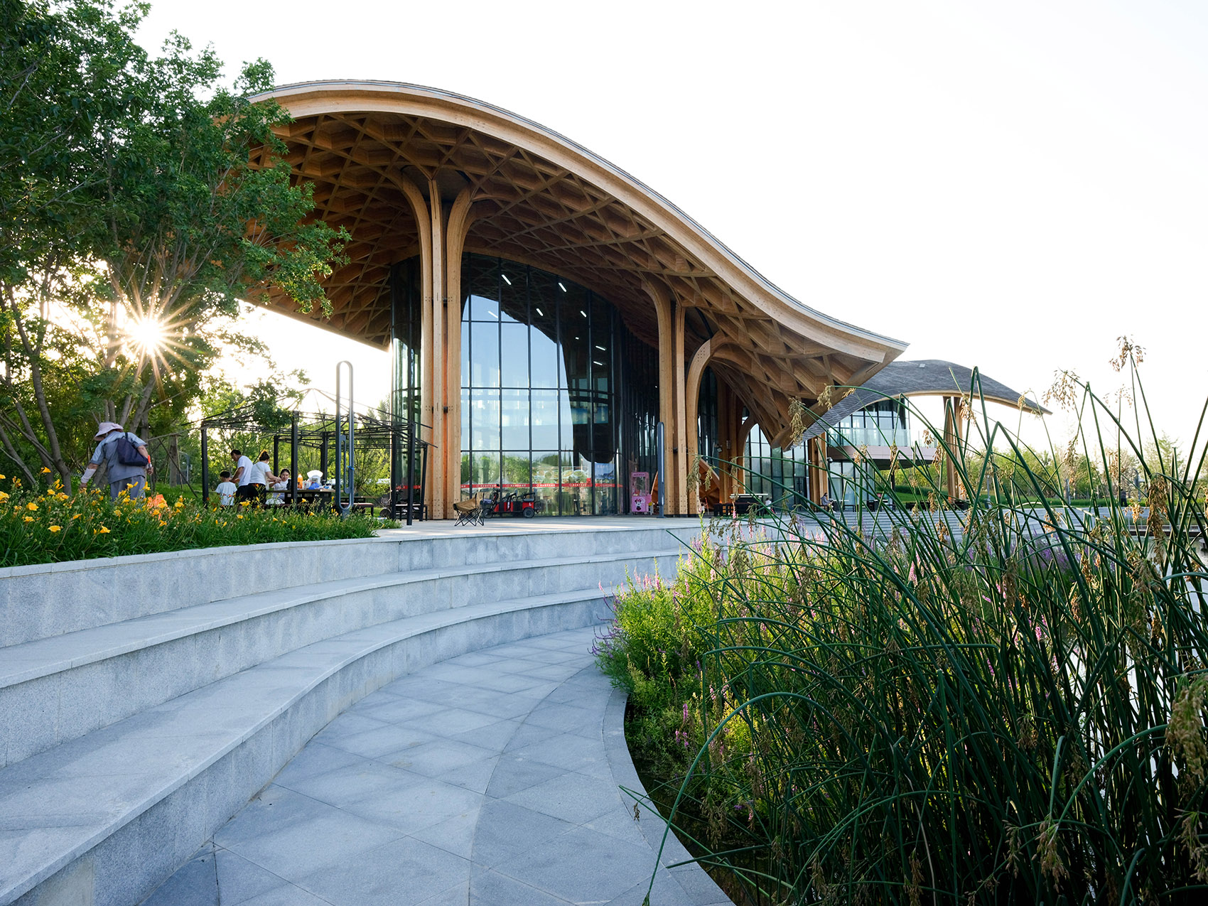 Lakeside Restaurant at Silk Road Friendship Park in Dingzhou by SUP ...